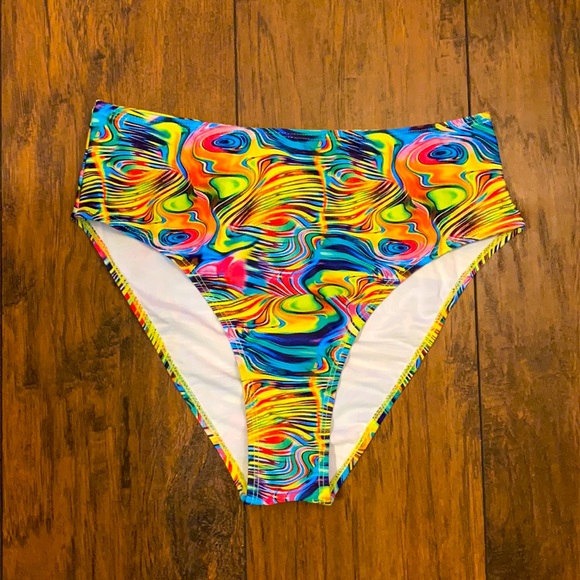 Pants & Jumpsuits | Trippy Rainbow Swirl Cheeky Rave Bottoms | Poshmark